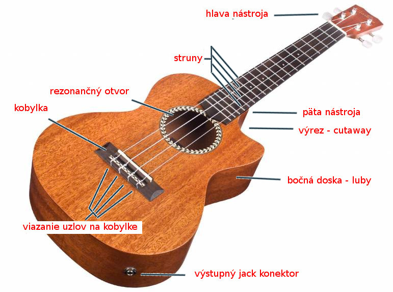 Ukulele – anatómia nástroja – MojaGitara.com